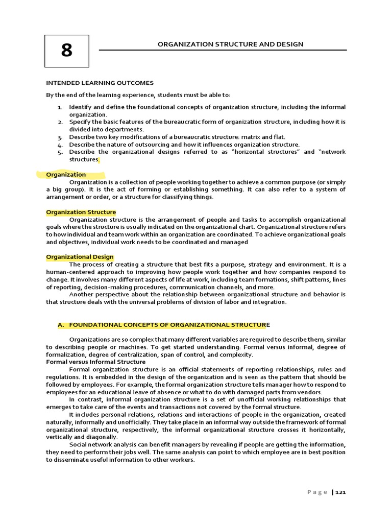 Chapter 8 | PDF | Organizational Structure | Outsourcing