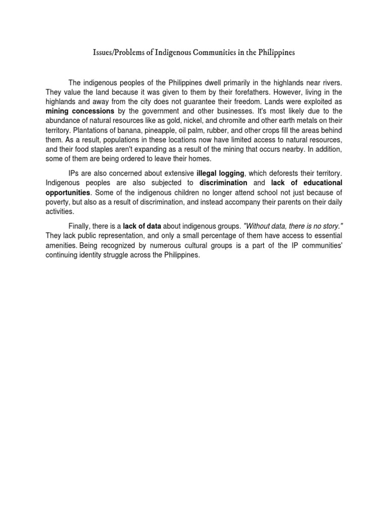 Challenges Facing Indigenous Peoples in the Philippines | PDF