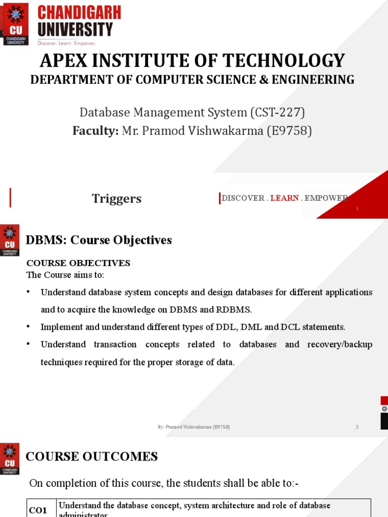 Lecture 3.3 - Introduction To Triggers Lecture 3.4 - Implementation of ...