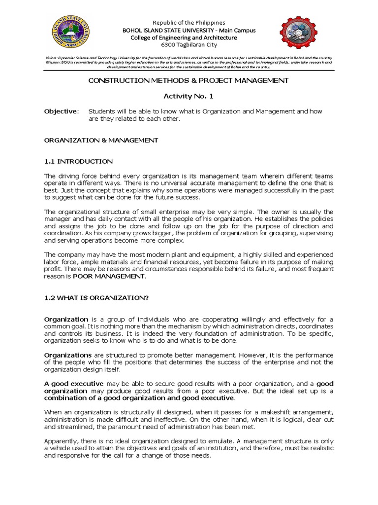 Organizational Structure and Management Principles: A Case Study of ...