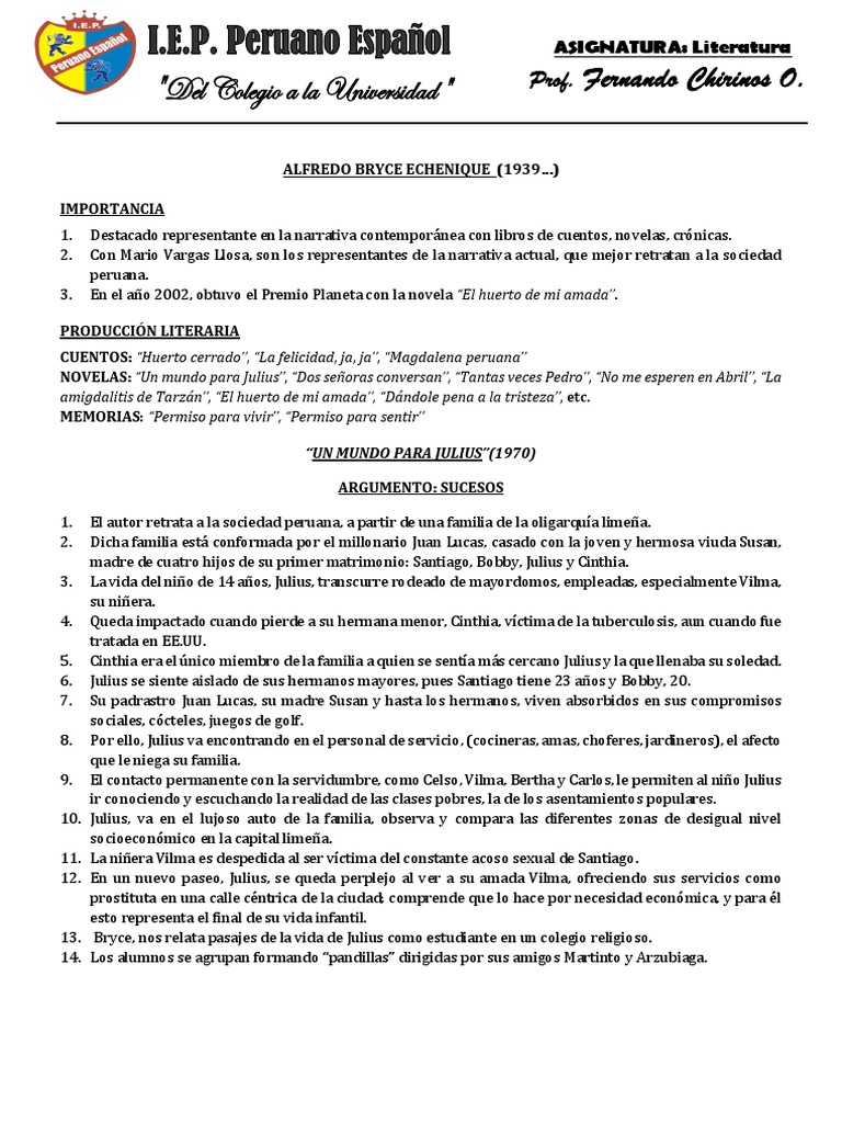 Alfredo Bryce Echenique | PDF | Lima