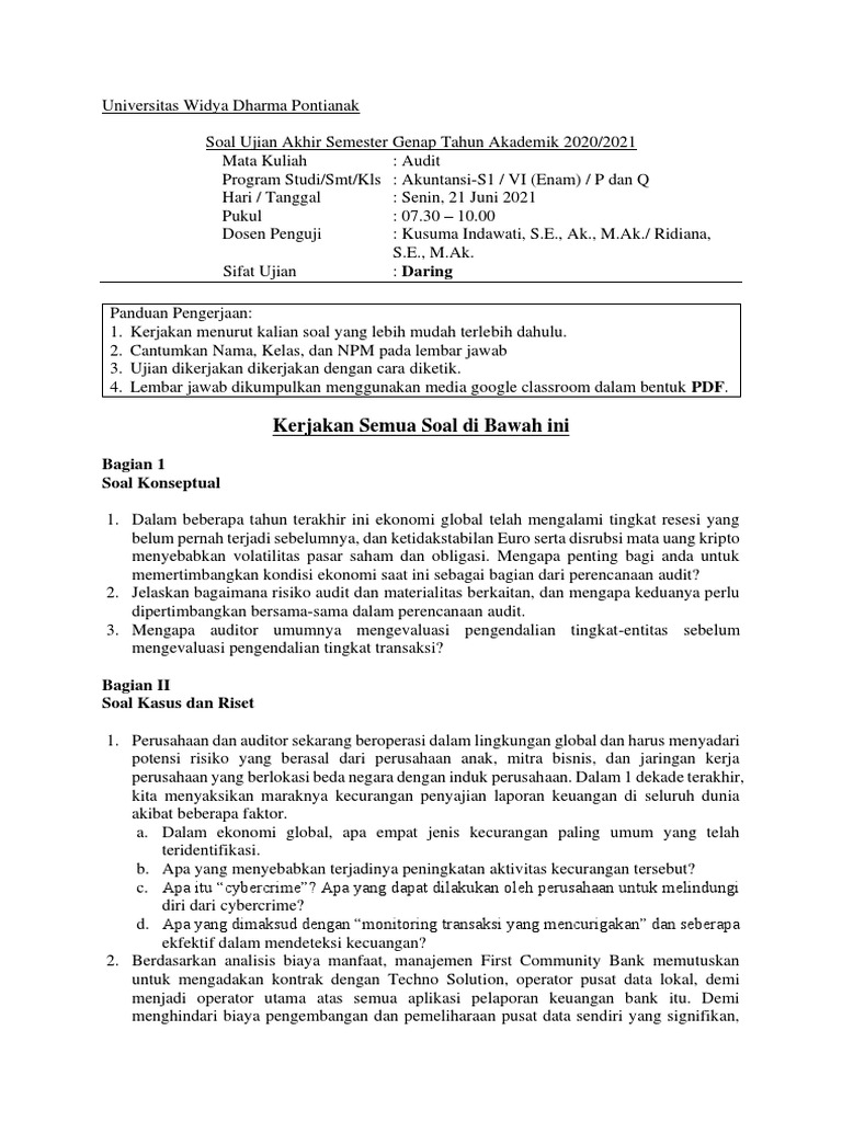 UAS Audit 2021 | PDF