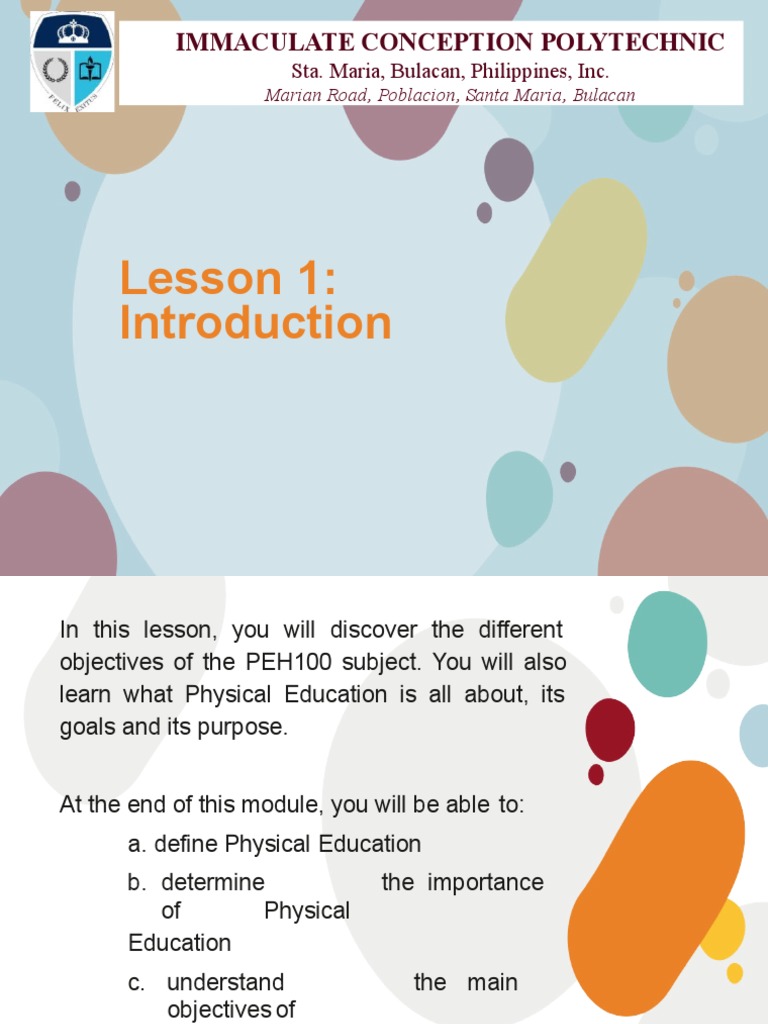 Lesson 1 Introduction | PDF | Physical Education | Well Being