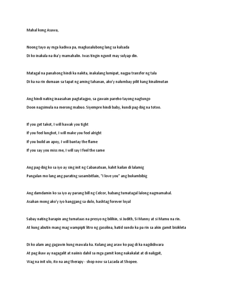 Mahal Kong Asawa (Loveletter) | PDF
