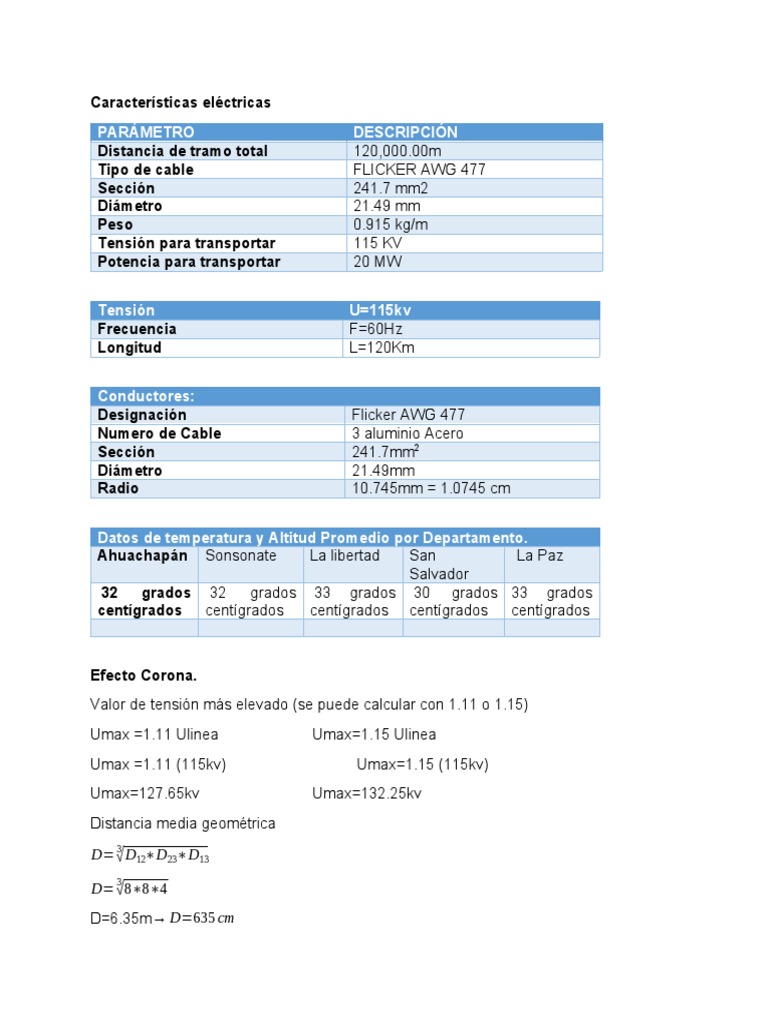 Calculos de Linea DLT-2 | PDF | Transmisión de energía eléctrica | Cantidades fisicas