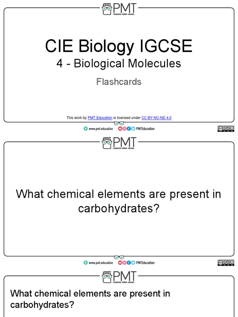 An Insightful Collection of Biological Molecules Flashcards for CIE ...