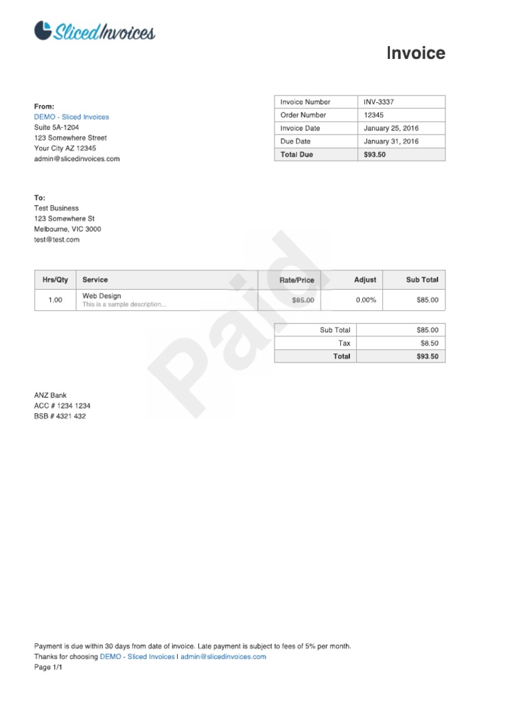 Sample Invoice | PDF