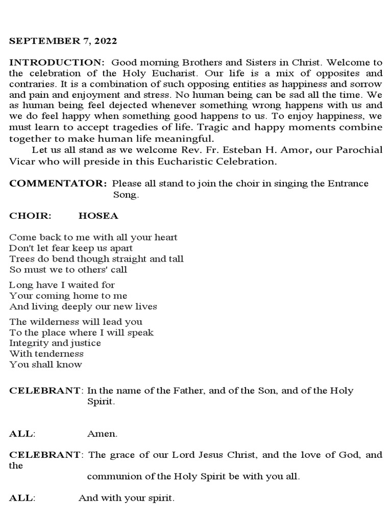 Liturgy On Holy Mass 2 | PDF | Eucharist | Mercy