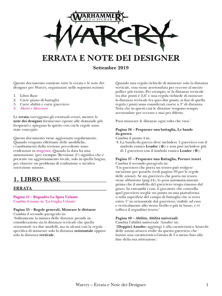 Faq Warcry 1 2020 | PDF