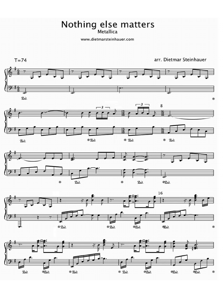 Arr. Dietmar Steinhauer-Nothing Else Matters Metallica | PDF
