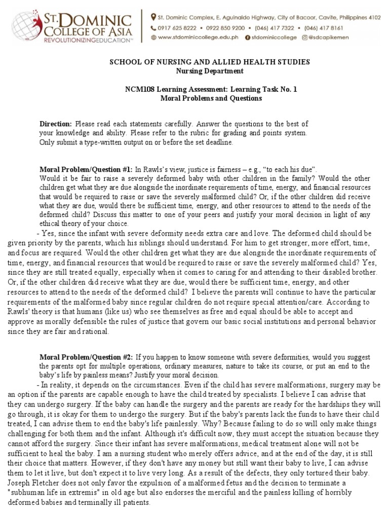 Learning Task No.1 - NCM108 | PDF | Justice | Crime & Violence
