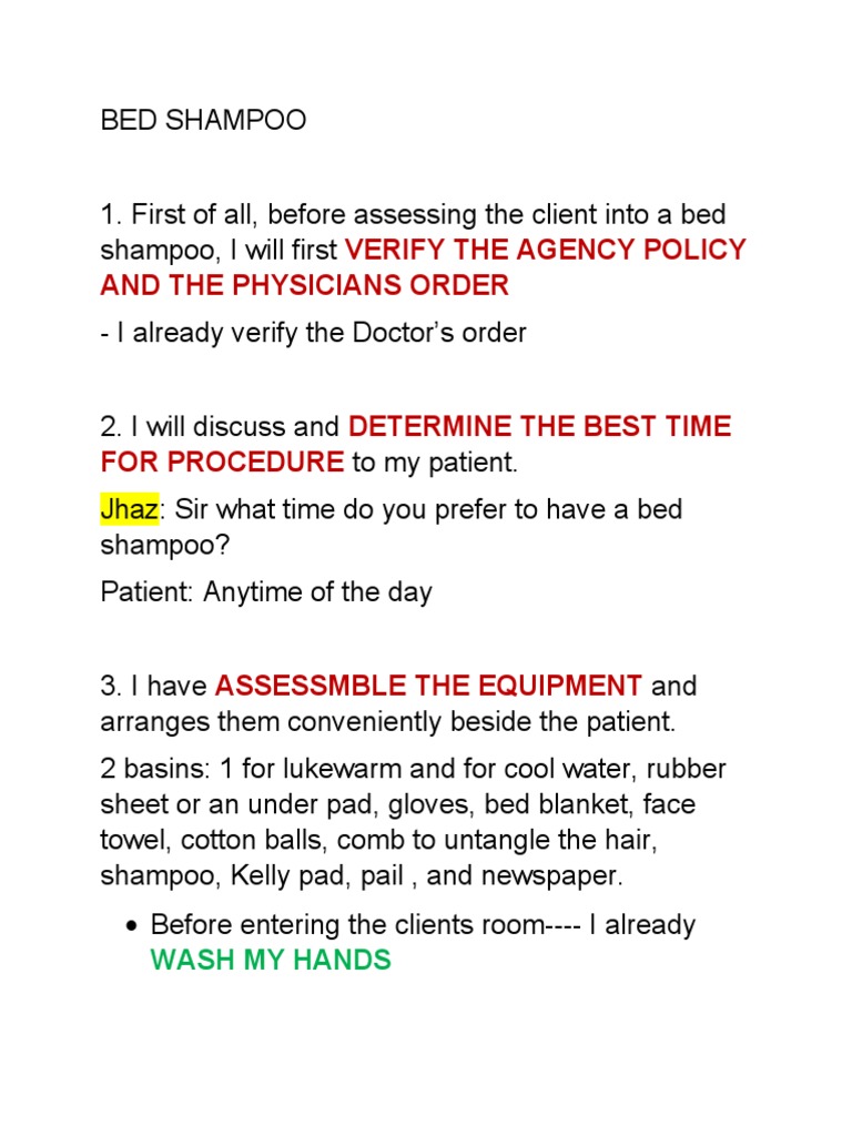 Bed Shampoo | PDF | Shampoo | Bed