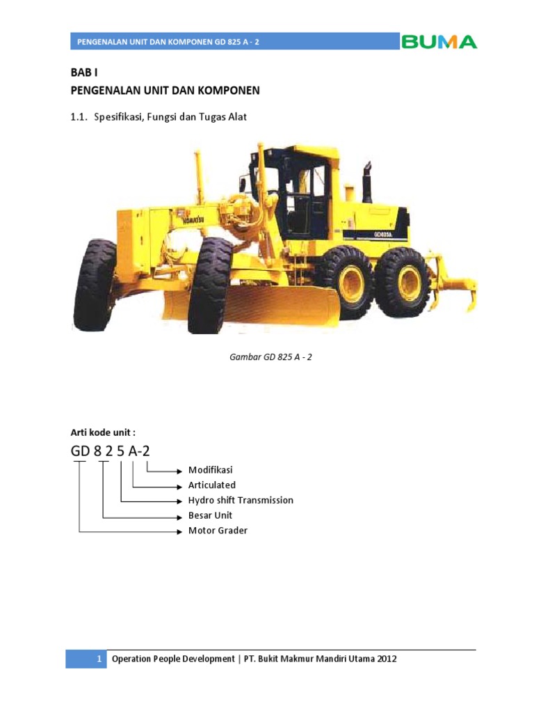Spesifikasi dan Komponen GD 825A-2 | PDF | Teknologi & Rekayasa