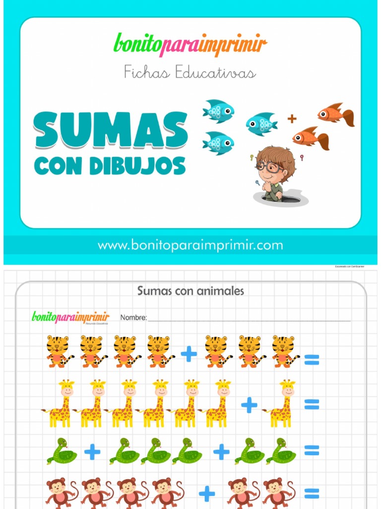 Sumas Con Animales - BONITOpara | PDF
