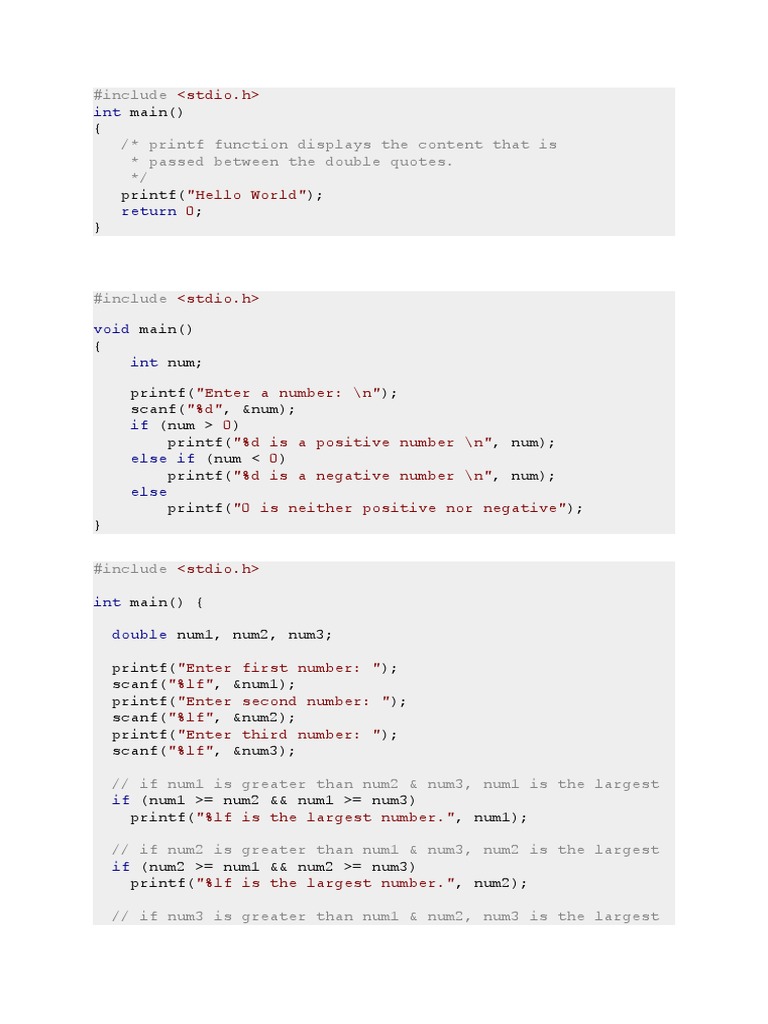 Basic C Program | PDF