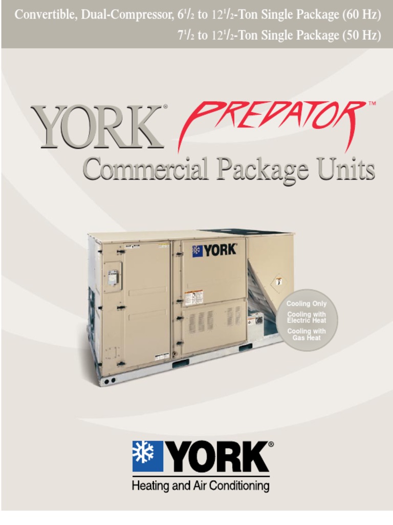 York Package Unit | PDF | Electric Heating | Heat Exchanger