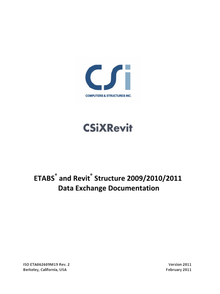 CSI Etabs To Revit Structure Data Excahge Manual CC | PDF | Autodesk ...