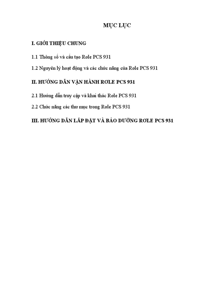 Quy Trinh Van Hanh Role Bao Ve So Le CH Do C Pcs 931 | PDF