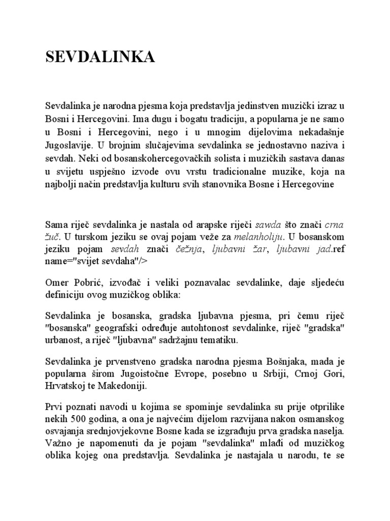 SEVDALINKA | PDF
