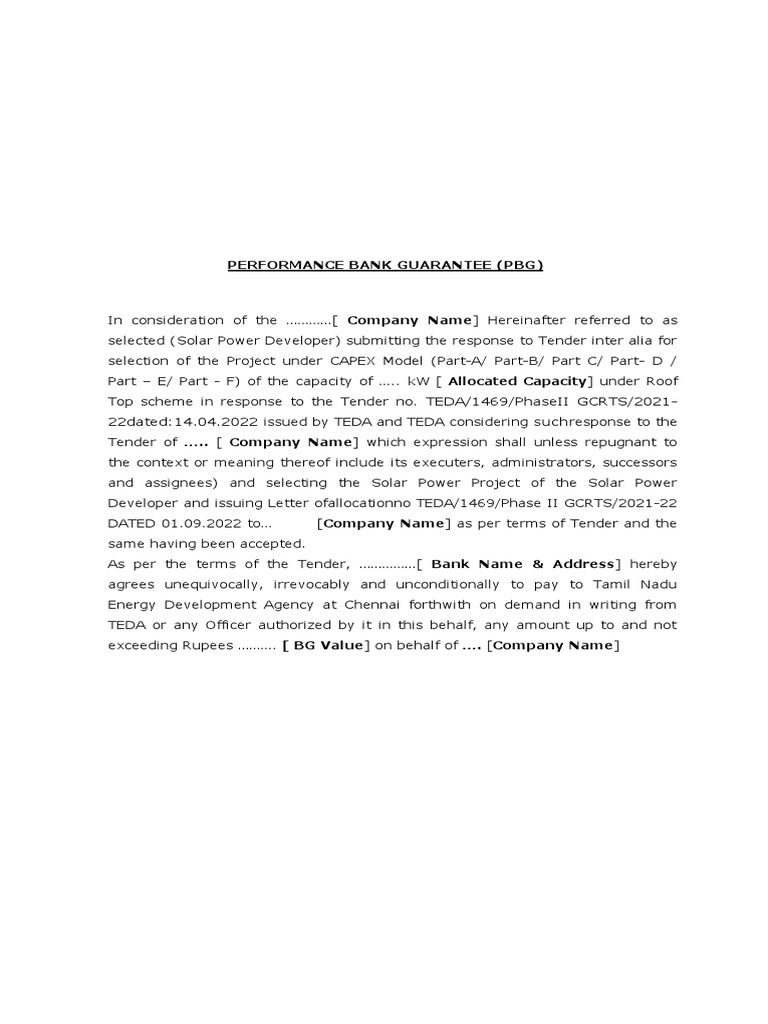 Performance BG 01092022 - 5676520018391707368 | PDF | Guarantee | Justice