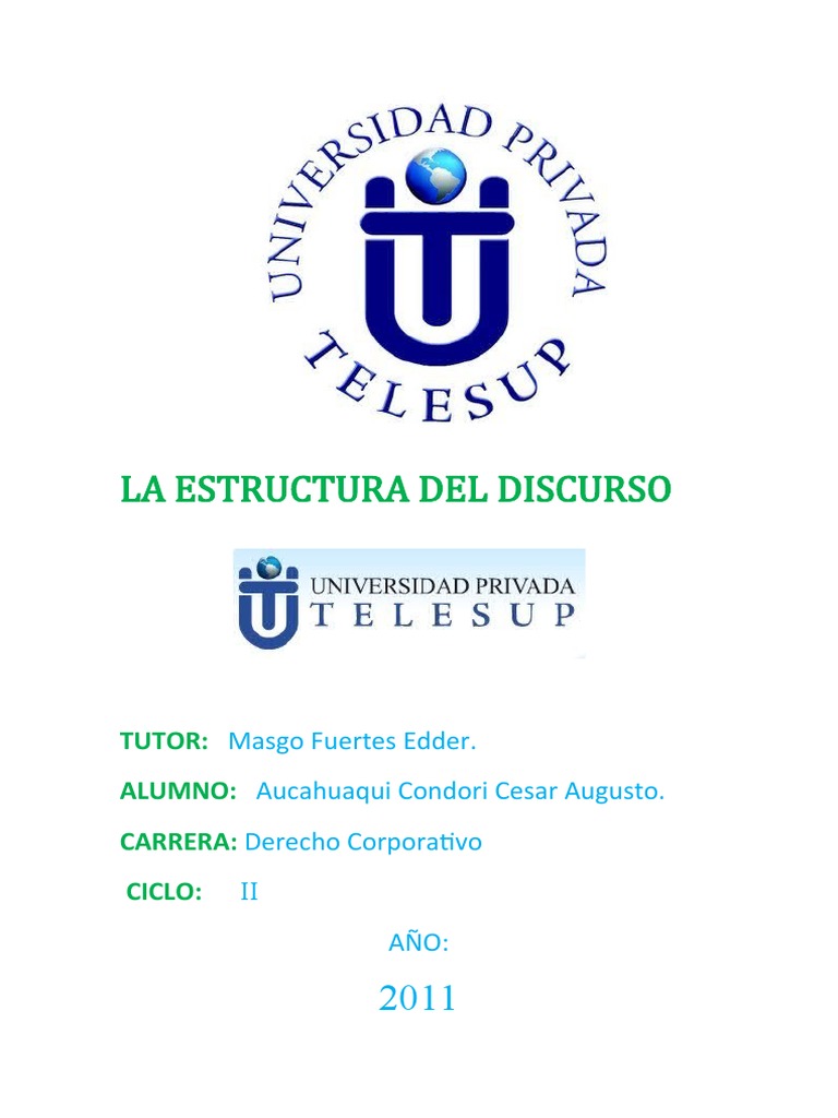 La Estructura Del Discurso | PDF | Narración | Hablar en público