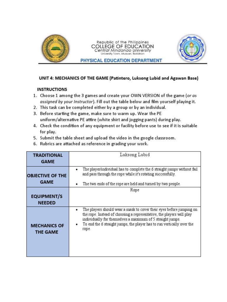 Modern Luksong Lubid | PDF