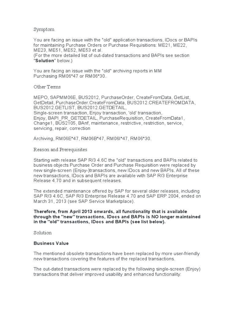 SAP BAPIS Replacement MM | PDF | Data Management | Systems Engineering