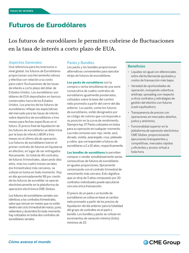 Eurodollar Futures Fact Card | PDF | Mercados financieros | Dinero