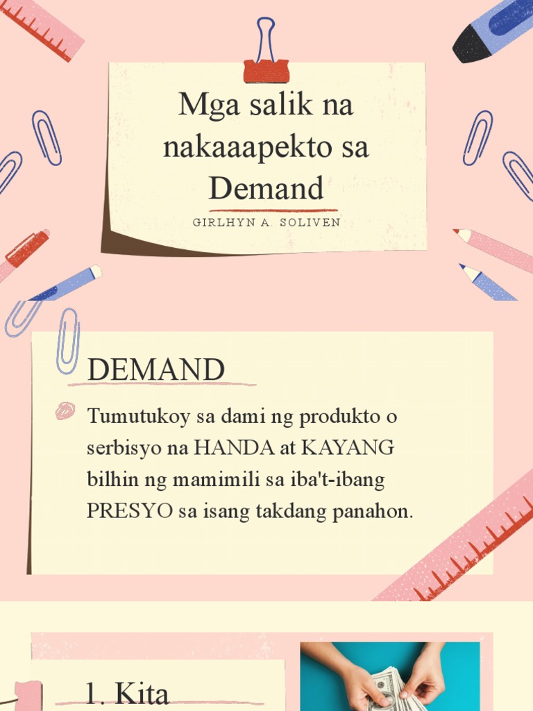 Mga Salik Na Nakaaapekto Sa Demand | PDF