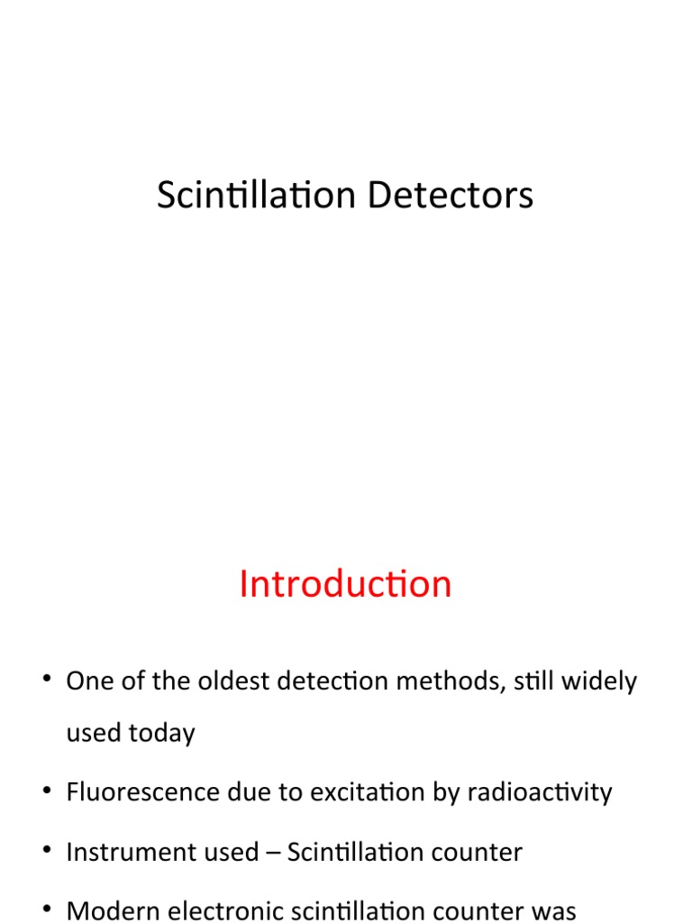 Scintillation Detectors | PDF