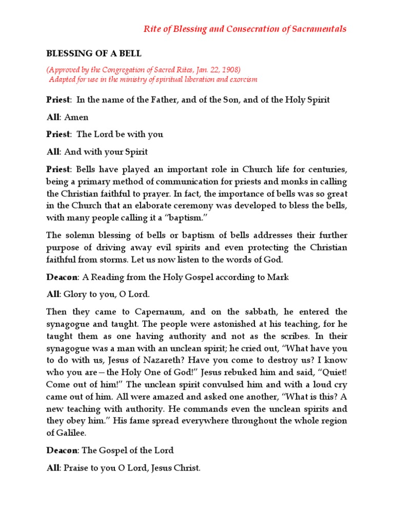 Blessing of A Bells | PDF | Sacraments | Blessing