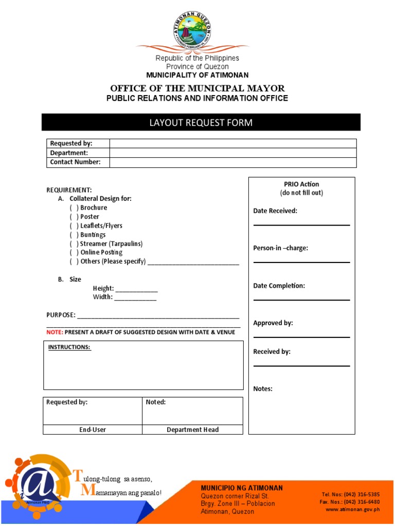 Lay Out Request Form | PDF