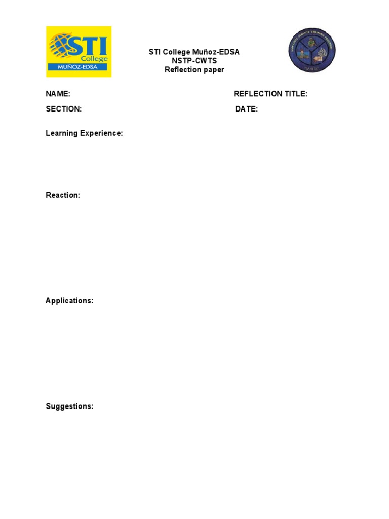 NSTP-CWTS Reflection Guide | PDF | Technology & Engineering