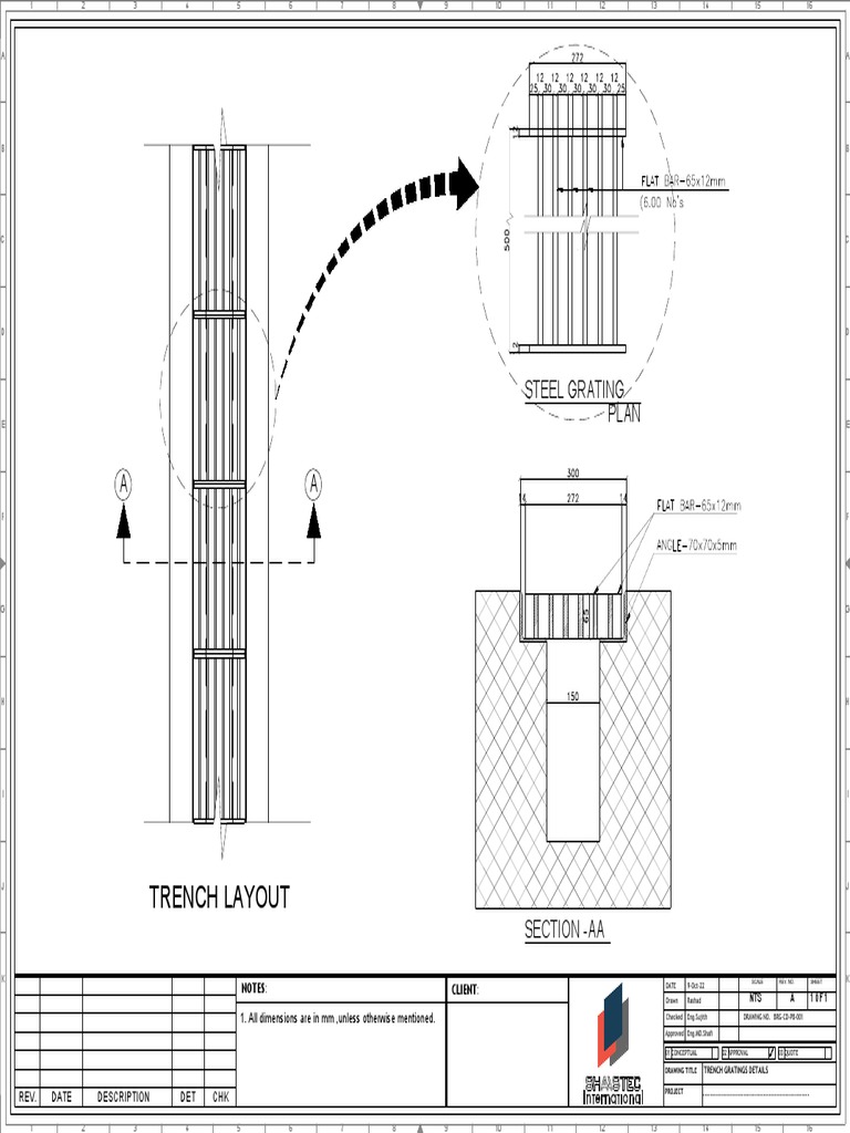 Trench Grating Layout Details | PDF