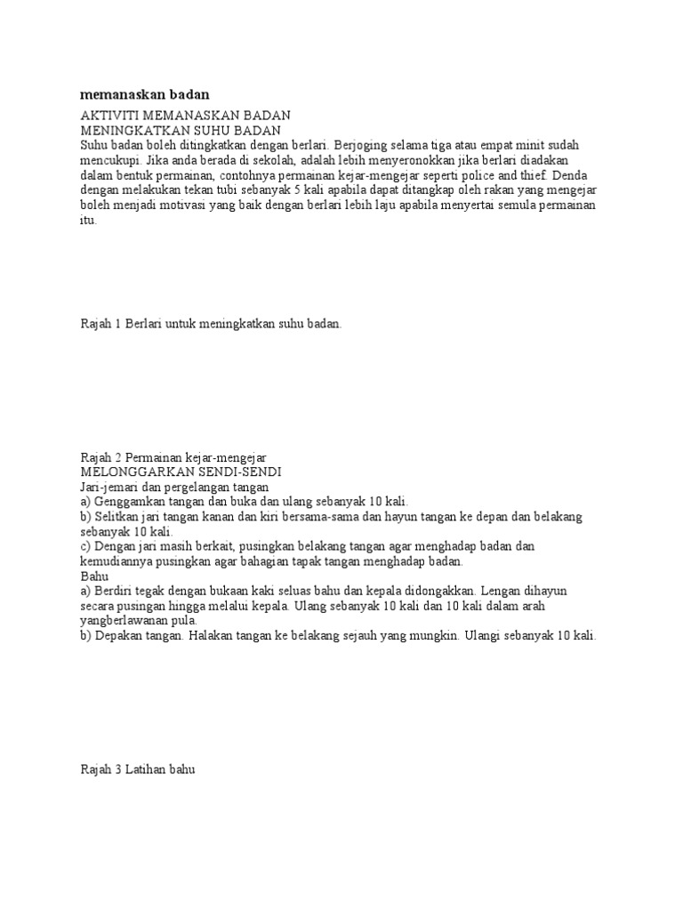 Memanaskan Badan | PDF | Gaya Hidup