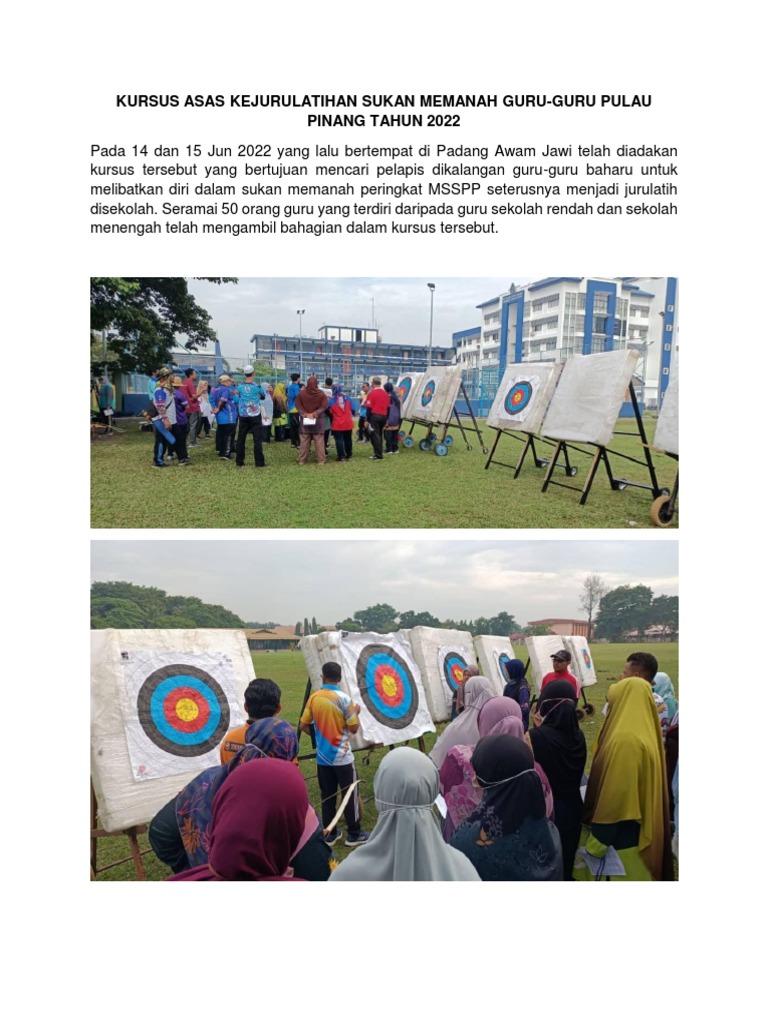 Kursus Asas Kejurulatihan Memanah MSSPP | PDF