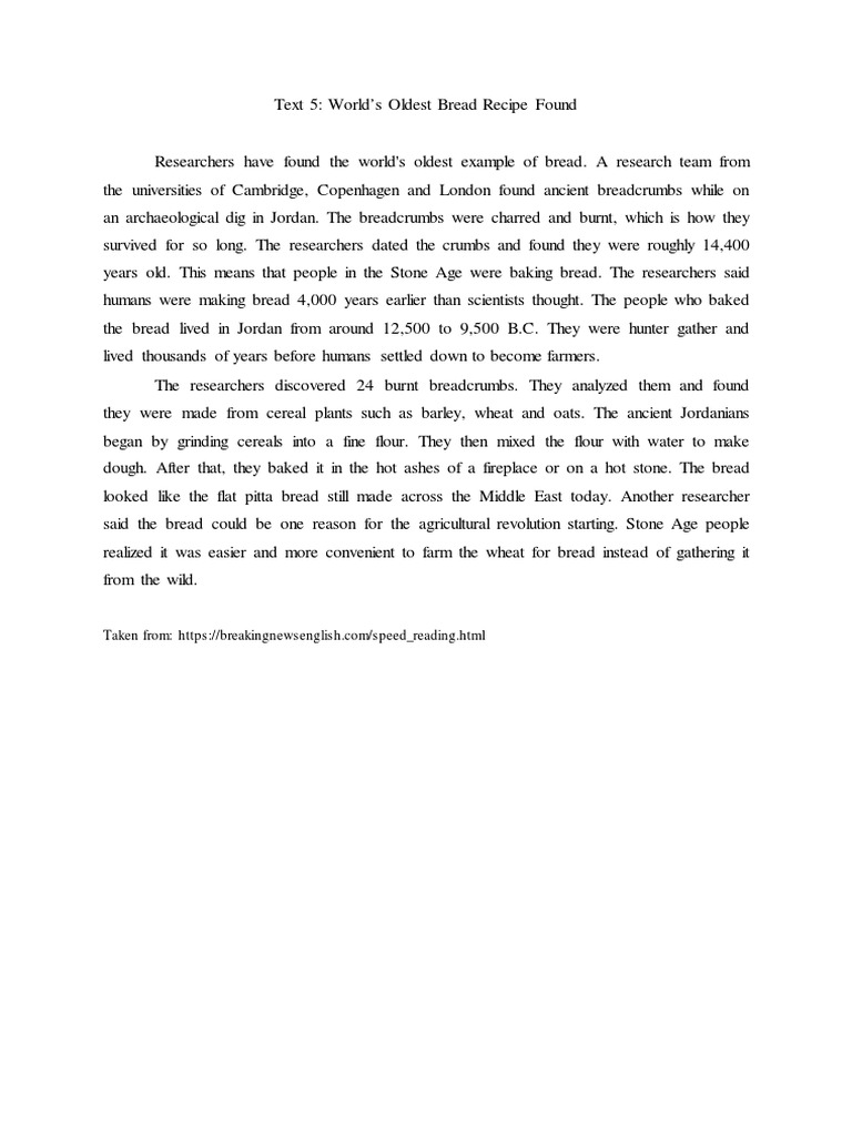 Text-5 - World's-Oldest-Bread-Recipe-Found 1 | PDF