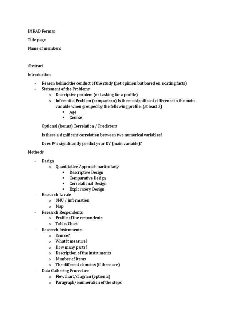 IMRAD Format Research Paper | PDF | Statistics | Student's T Test