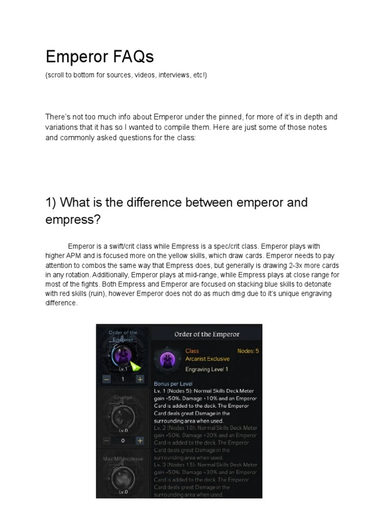 Emperor FAQs | PDF