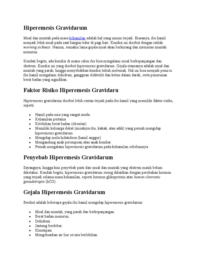Hiperemesis Gravidarum | PDF | Kesehatan Holistik