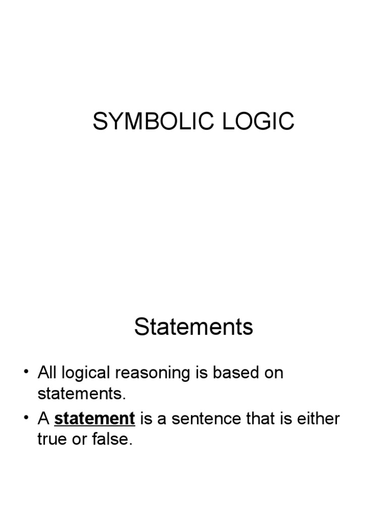 Symbolic Logic | PDF | First Order Logic | Logic