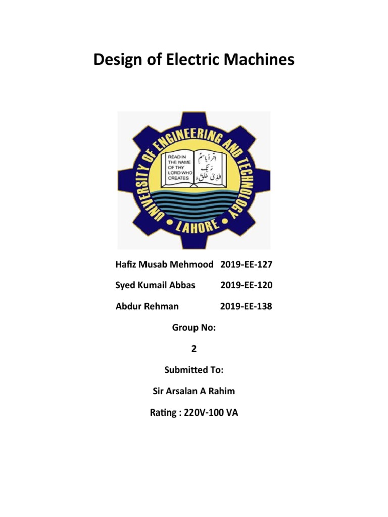 Design of Electric Machines | PDF
