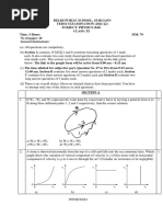Class XI Physics Mid-Term Exam Paper | PDF | Force | Mass