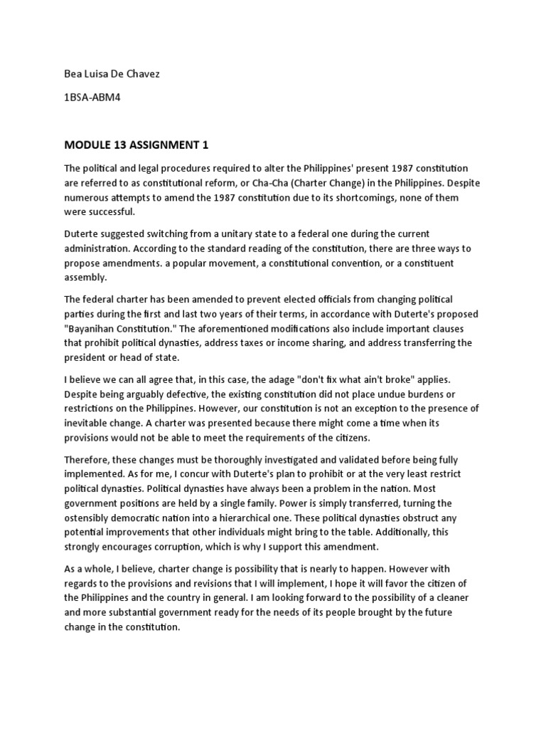 Module 13 Assignment 1 | PDF | Constitutional Amendment | Constitution