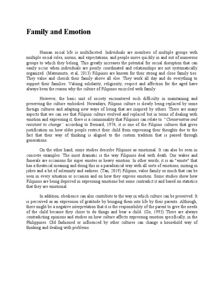 Family and Emotion | PDF | Emotions | Thought