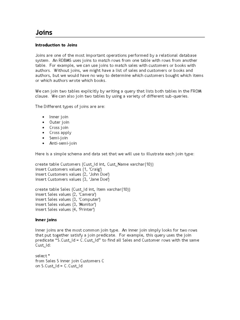sql12 Joins | PDF | Computer Programming | Data Management sql12 Joins | PDF | Computer Programming | Data Management