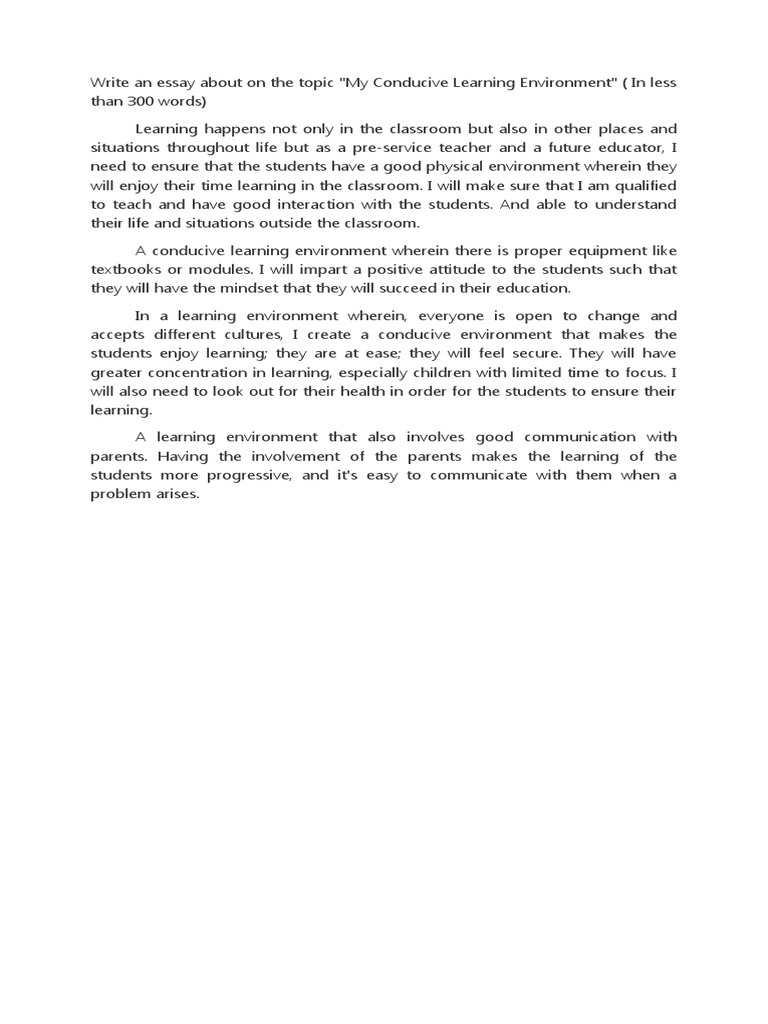 My Conducive Learning Environment | PDF