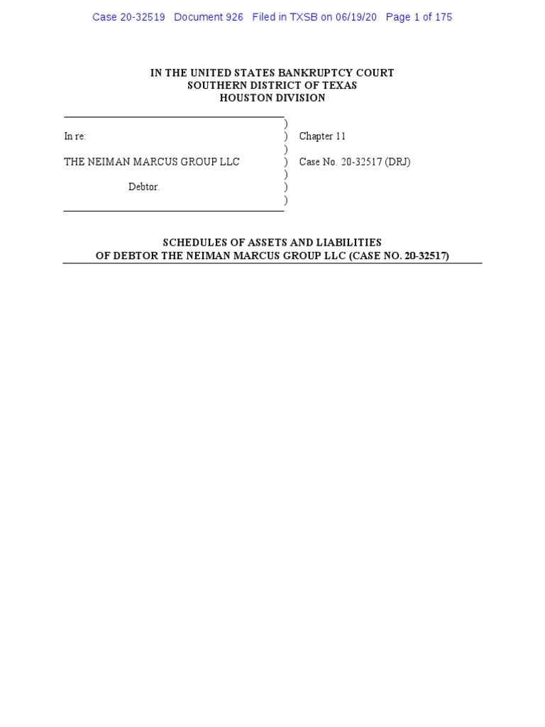 In The United States Bankruptcy Court Southern District of Texas ...