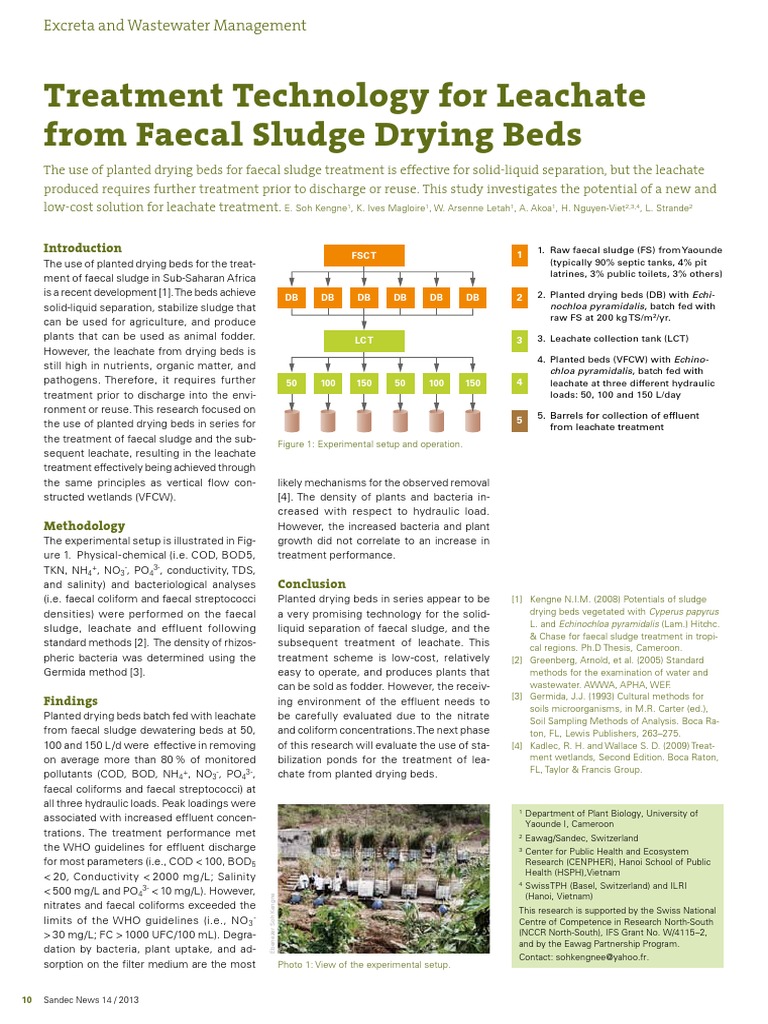 Leachate Treatment via Planted Drying Beds | PDF | Public Health ...
