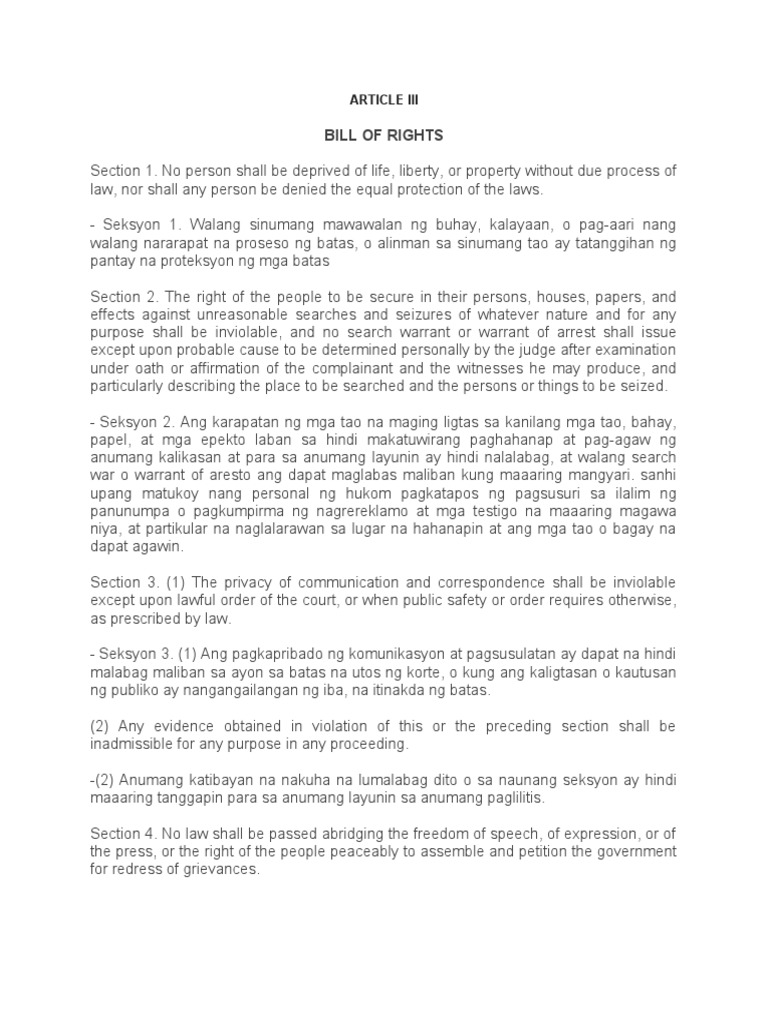Article Iii Bill Of Rights Pdf
